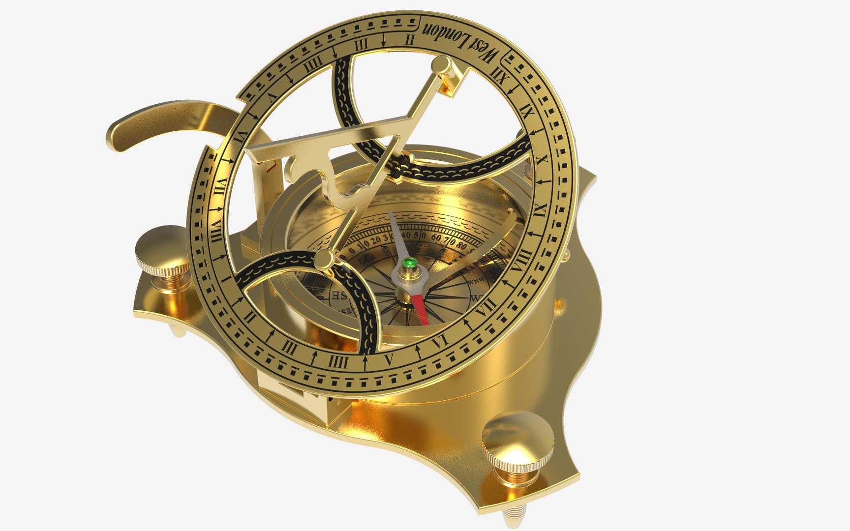 Sundial Compass Open 3D Model - TurboSquid 2027498