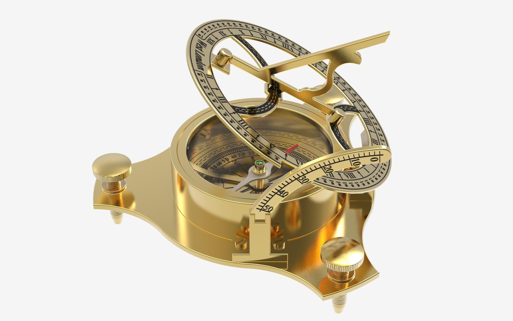 Sundial Compass Open 3D Model - TurboSquid 2027498