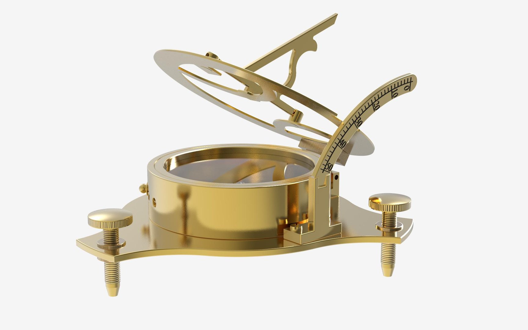 Sundial Compass Open 3D Model - TurboSquid 2027498