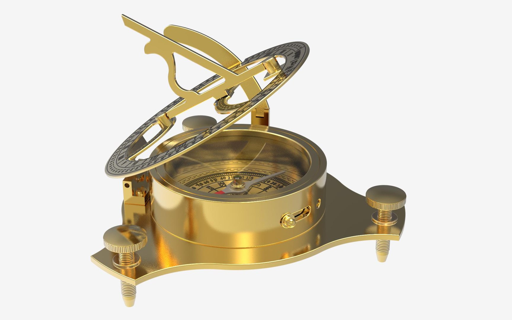 Sundial Compass Open 3D Model - TurboSquid 2027498