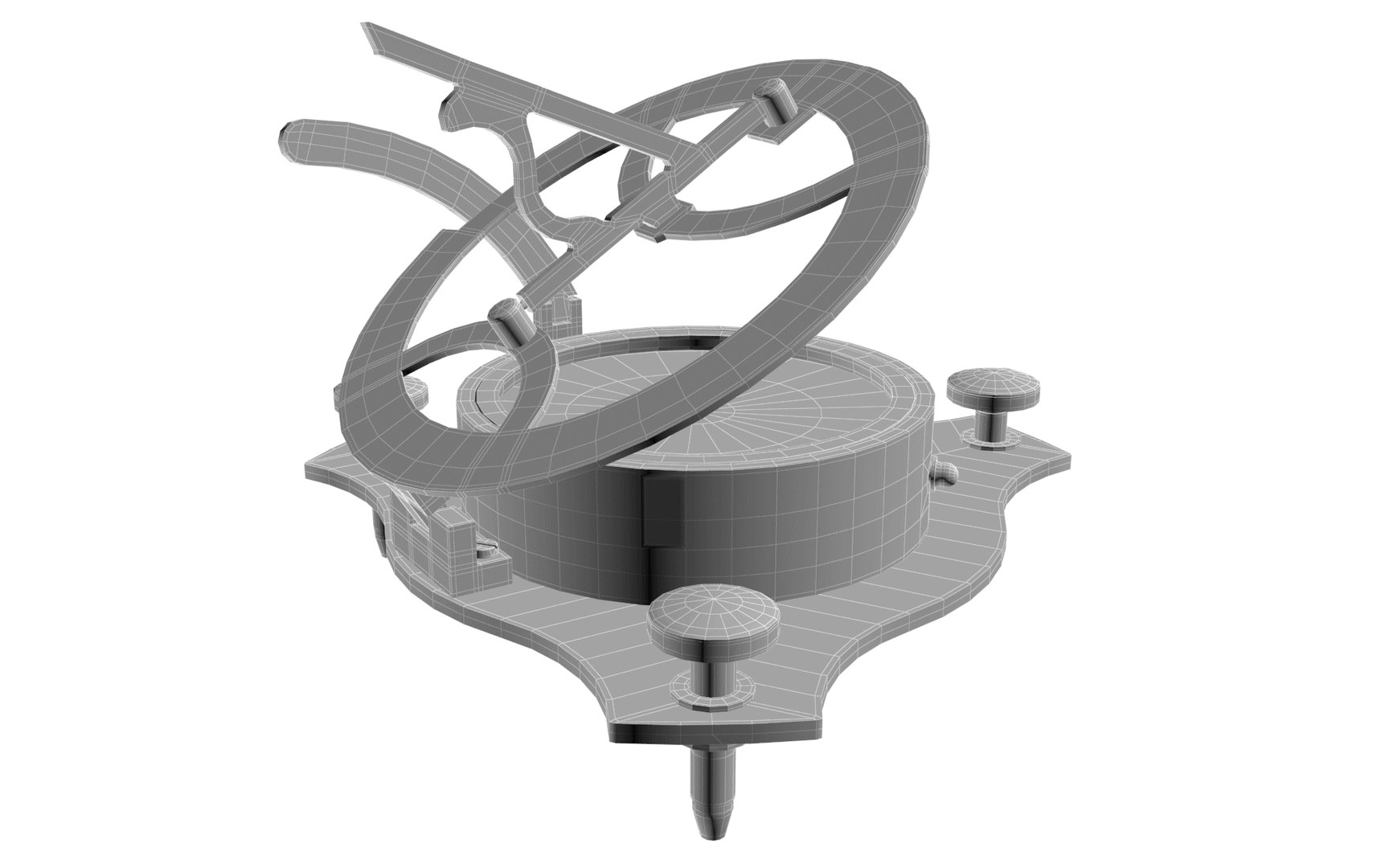 Sundial Compass Open 3D Model - TurboSquid 2027498