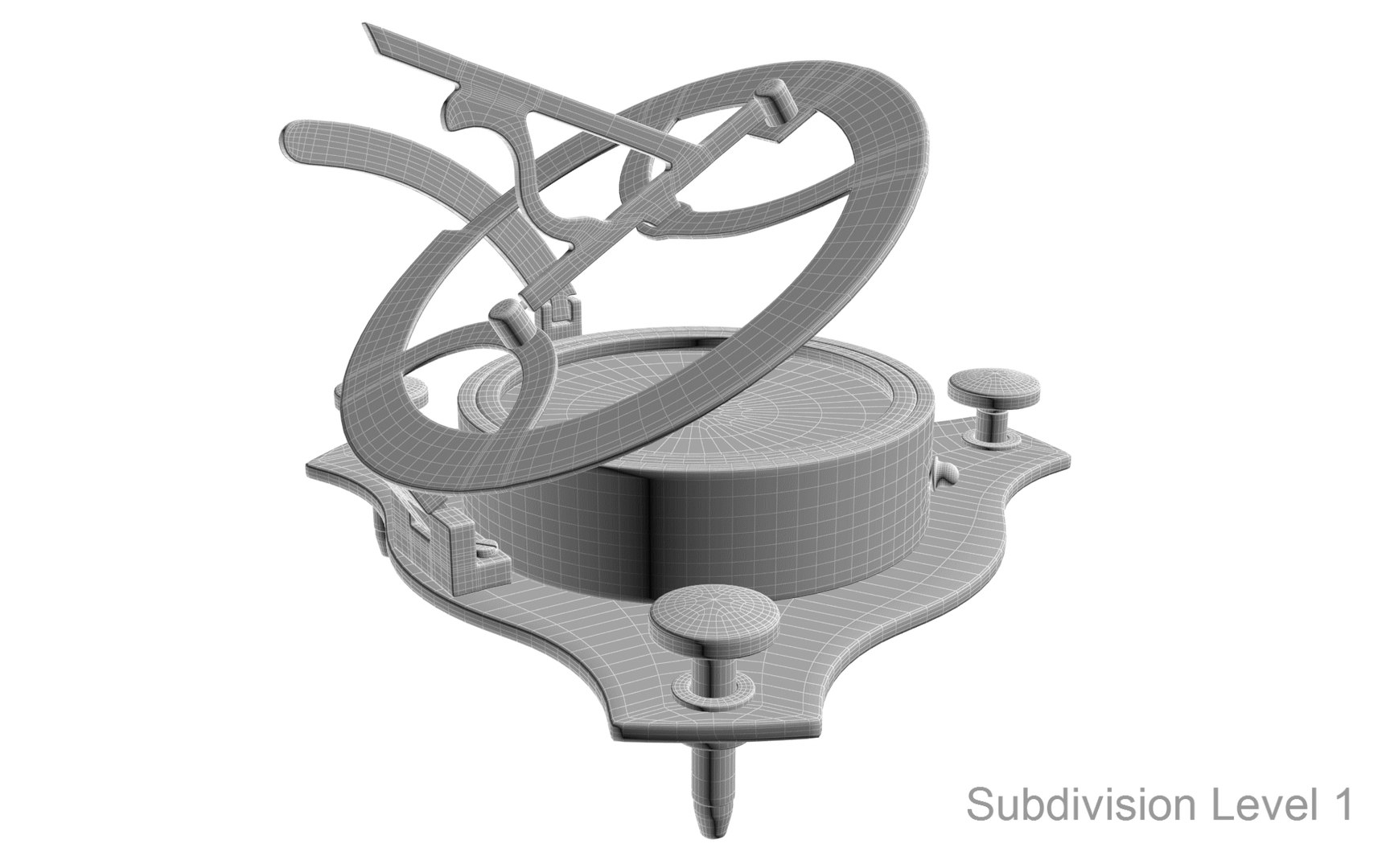 Sundial Compass Open 3D Model - TurboSquid 2027498