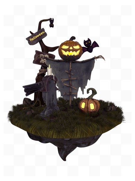 3D 3D three-dimensional Halloween - TurboSquid 2049893