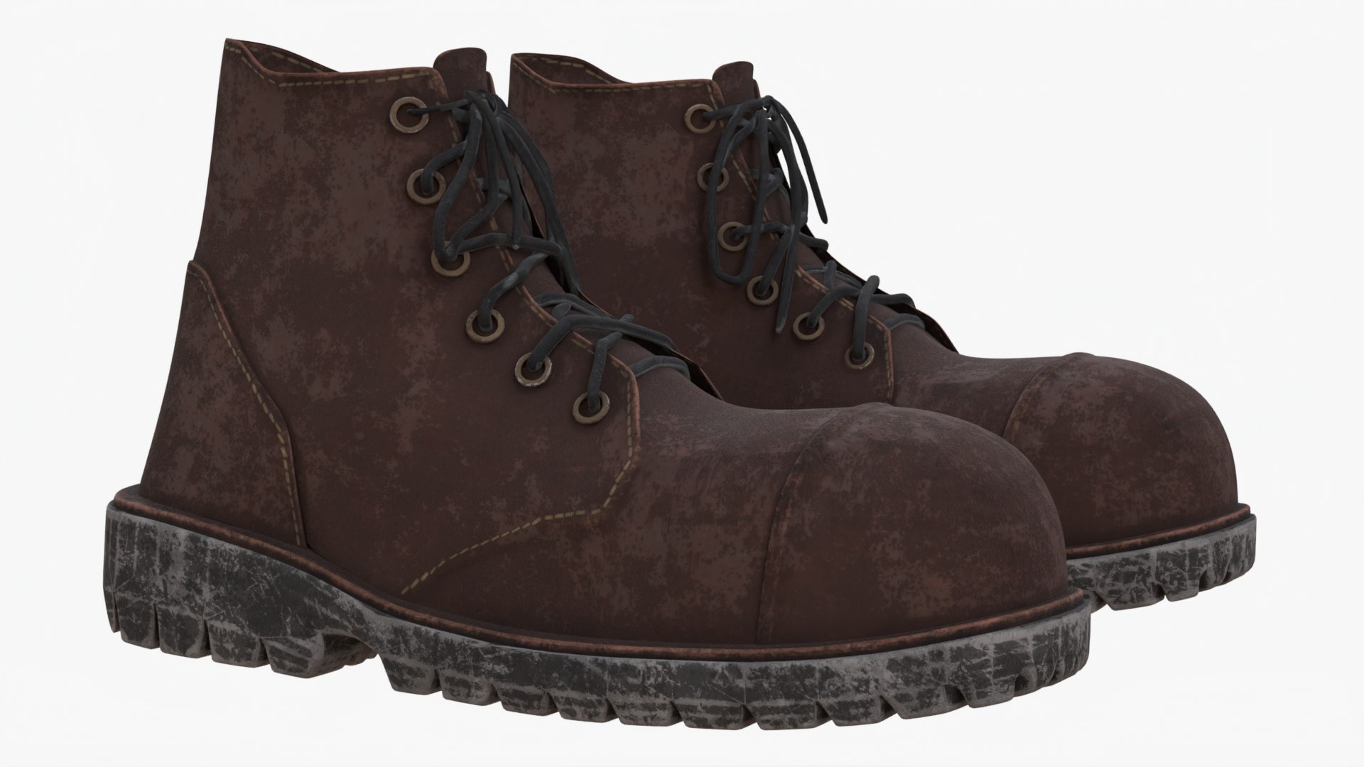 3D model 8K DIrt and Clean Leather Lace Up Boots - TurboSquid 2104606