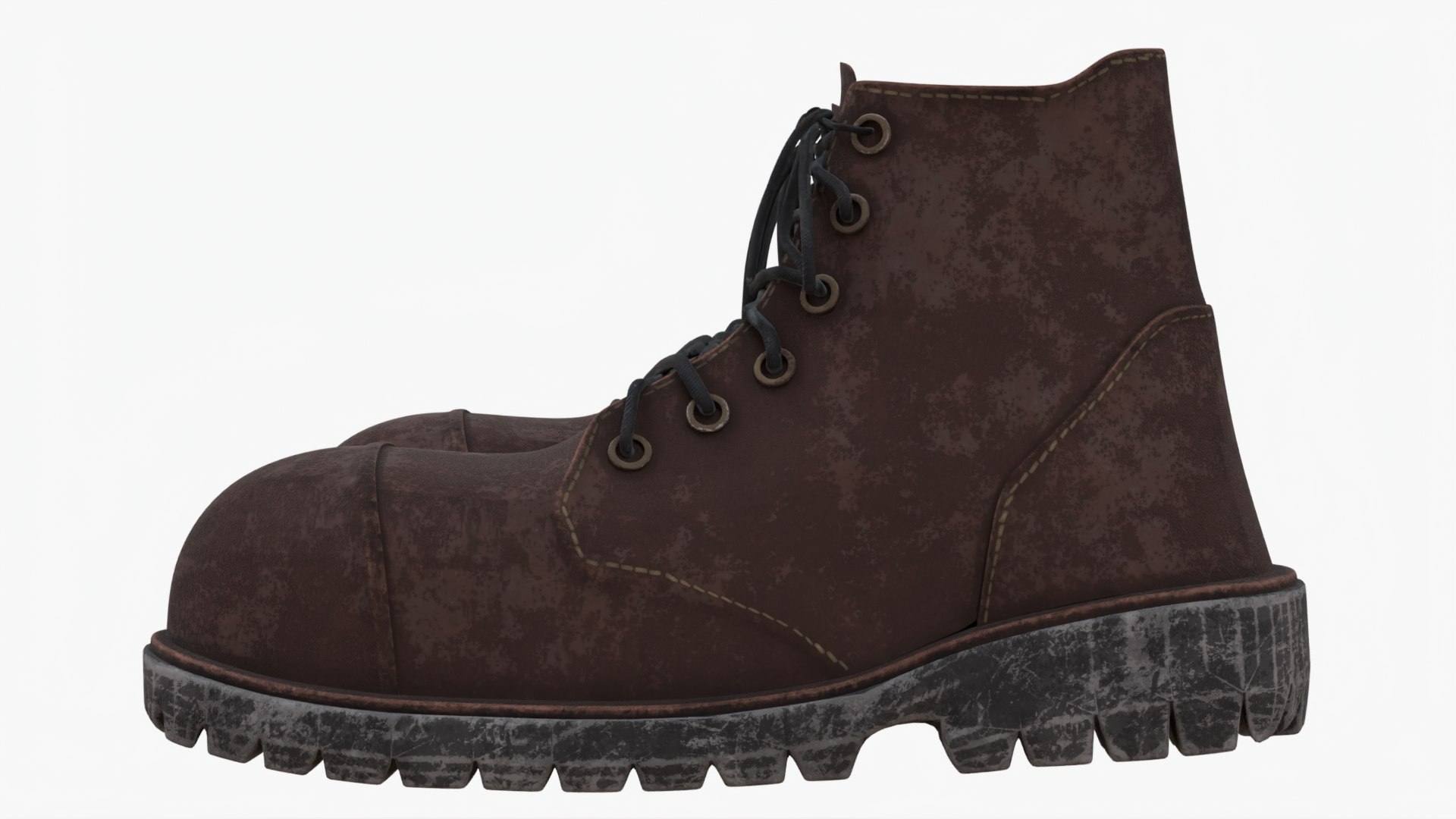 3D Model 8K DIrt And Clean Leather Lace Up Boots - TurboSquid 2104606