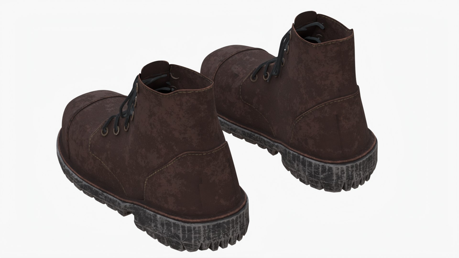 3D Model 8K DIrt And Clean Leather Lace Up Boots - TurboSquid 2104606