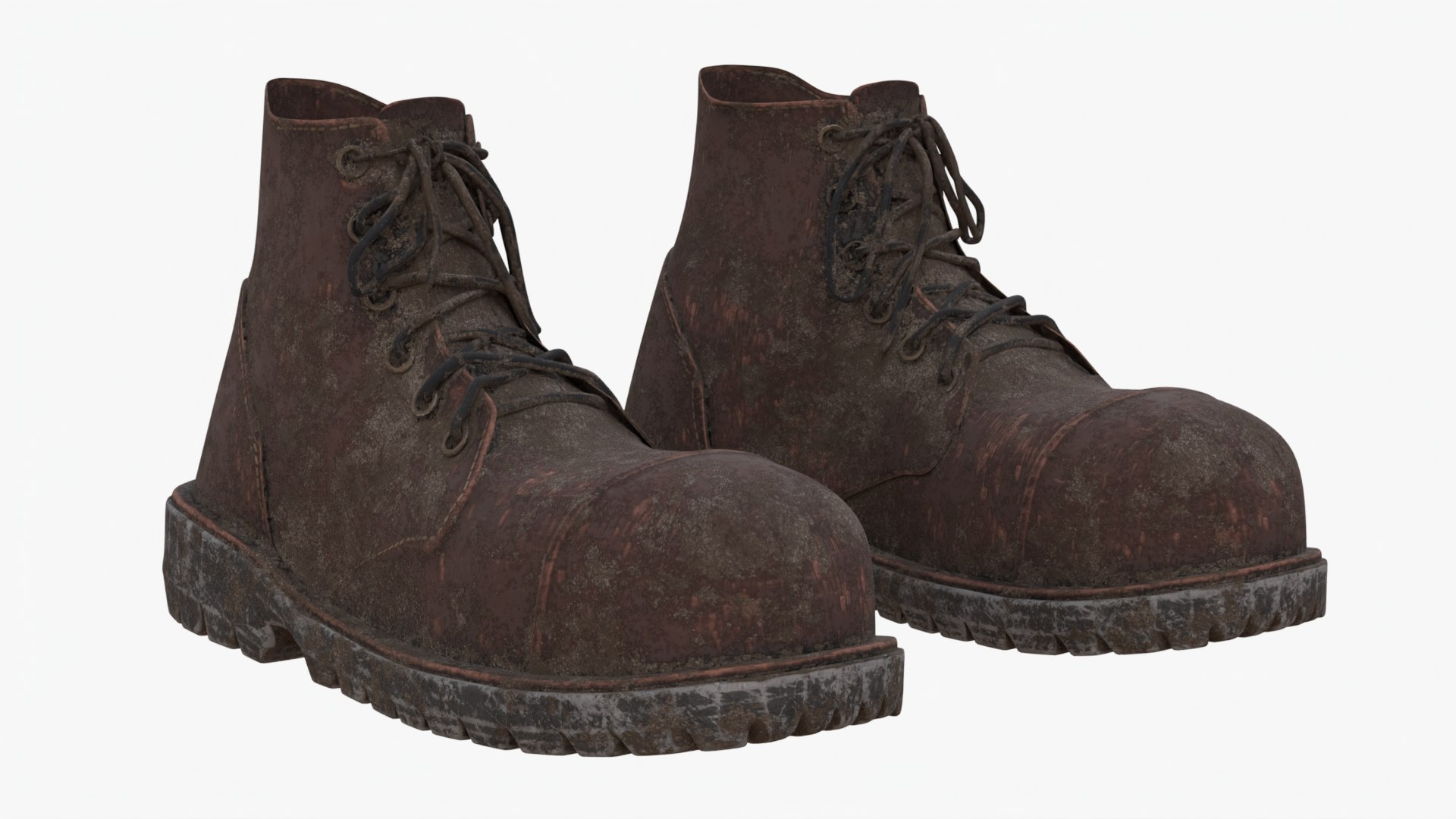 3D Model 8K DIrt And Clean Leather Lace Up Boots - TurboSquid 2104606