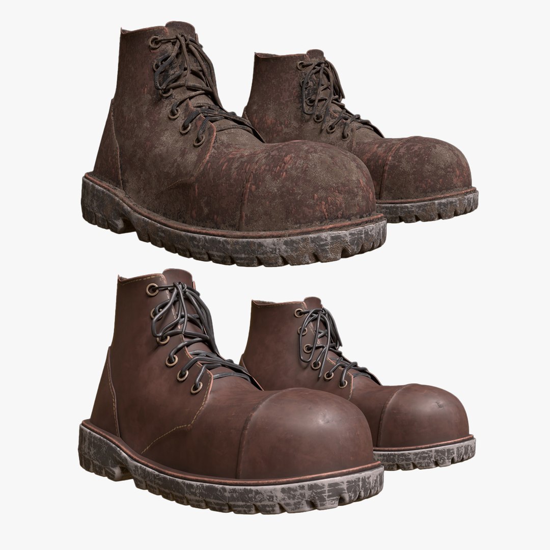 3D Model 8K DIrt And Clean Leather Lace Up Boots - TurboSquid 2104606