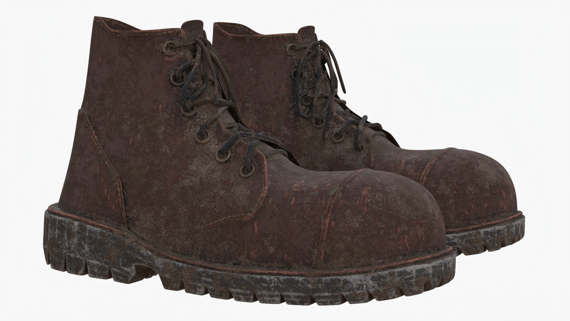 3D Model 8K DIrt And Clean Leather Lace Up Boots - TurboSquid 2104606