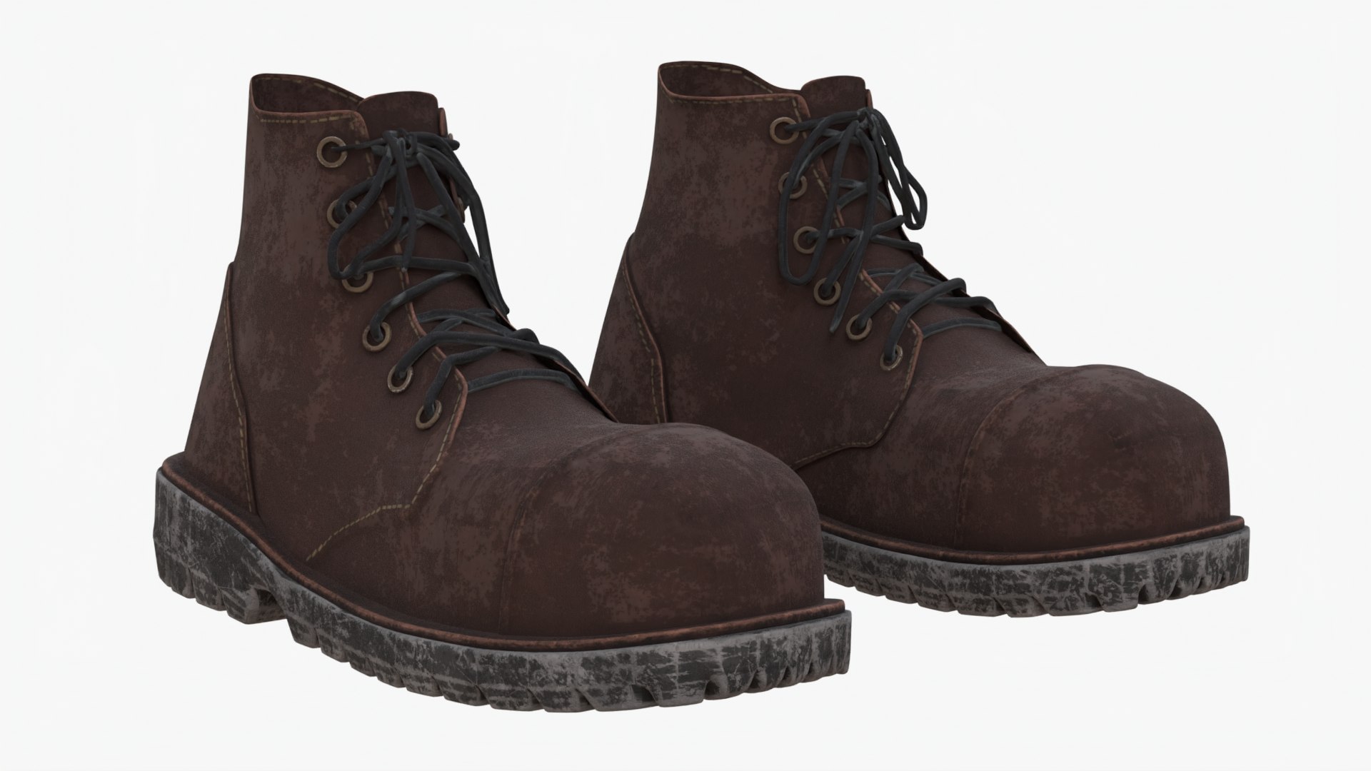 3D Model 8K DIrt And Clean Leather Lace Up Boots - TurboSquid 2104606