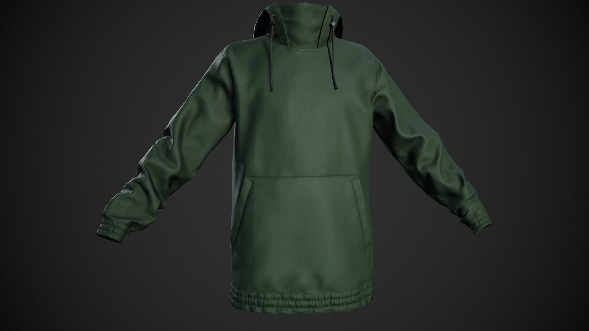 Green Snowboard Hoodie Style 2 3D Model - TurboSquid 2260487