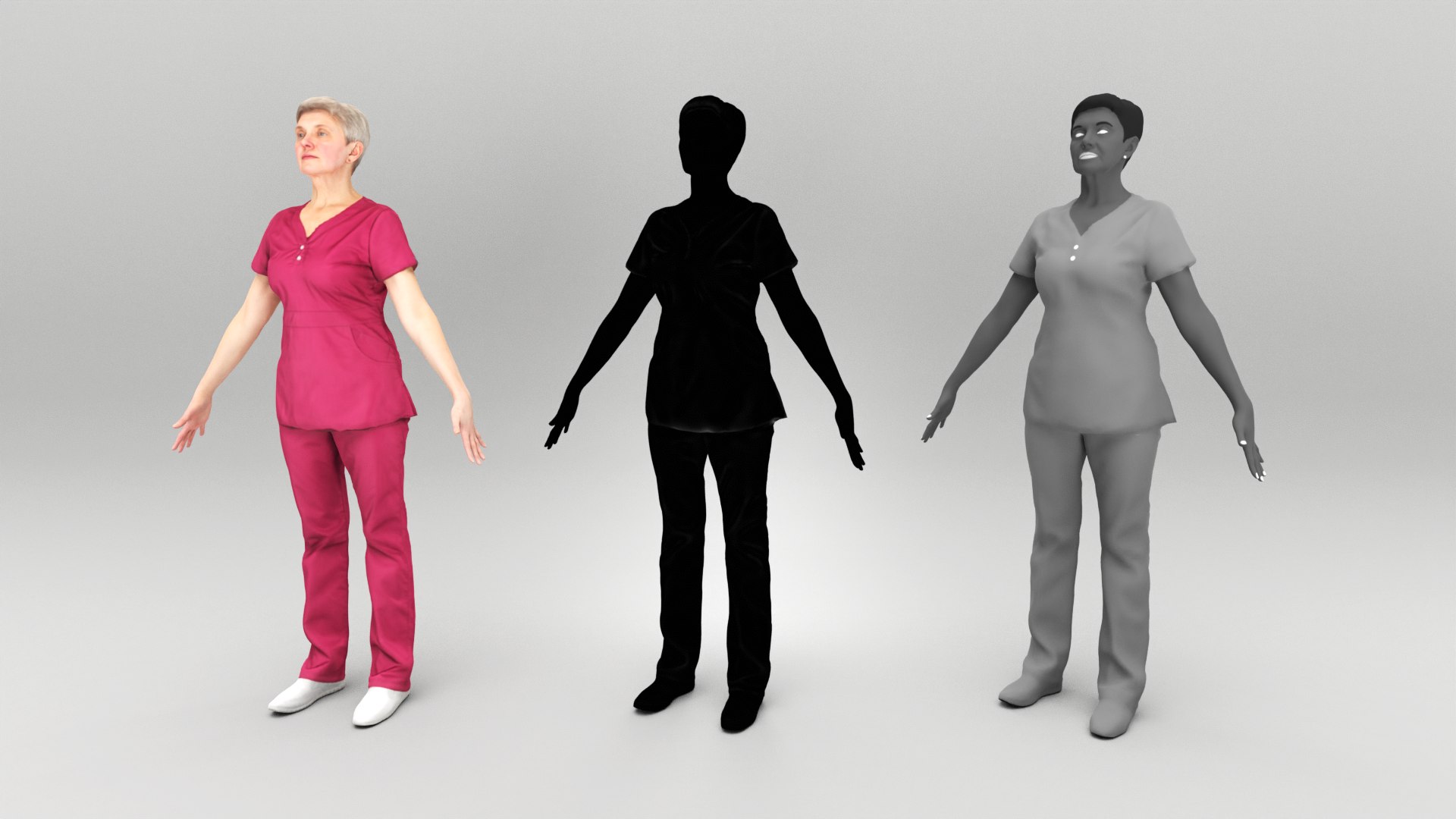Nurse In Pink Uniform Ready For Animation 447 Model - TurboSquid 2190700
