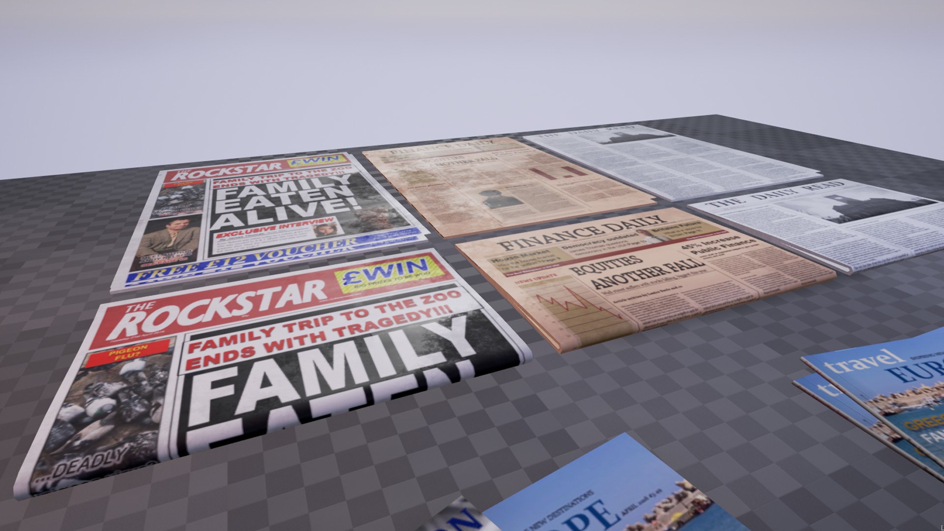 3d Magazines Newspapers Ready Pbr