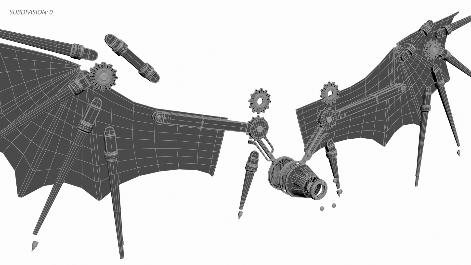 Mechanical Wings Model - TurboSquid 1705857