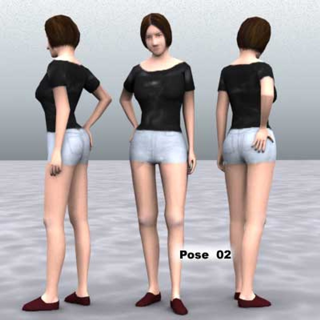 3d Human Female Girl Model