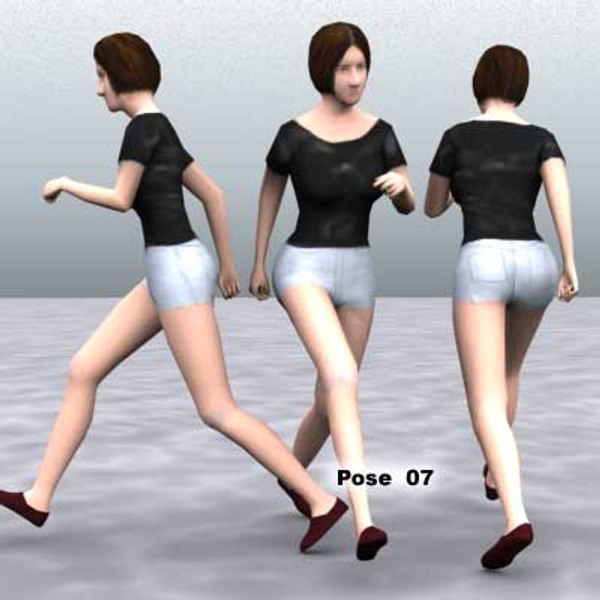 3d human female girl model