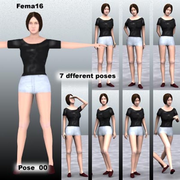 3d human female girl model
