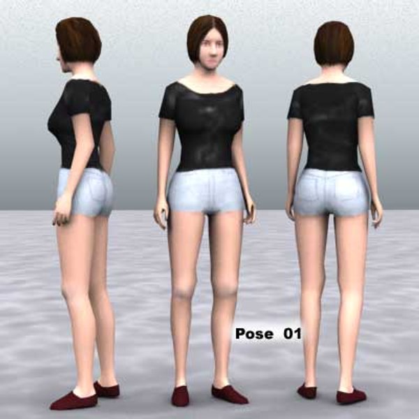 3d human female girl model