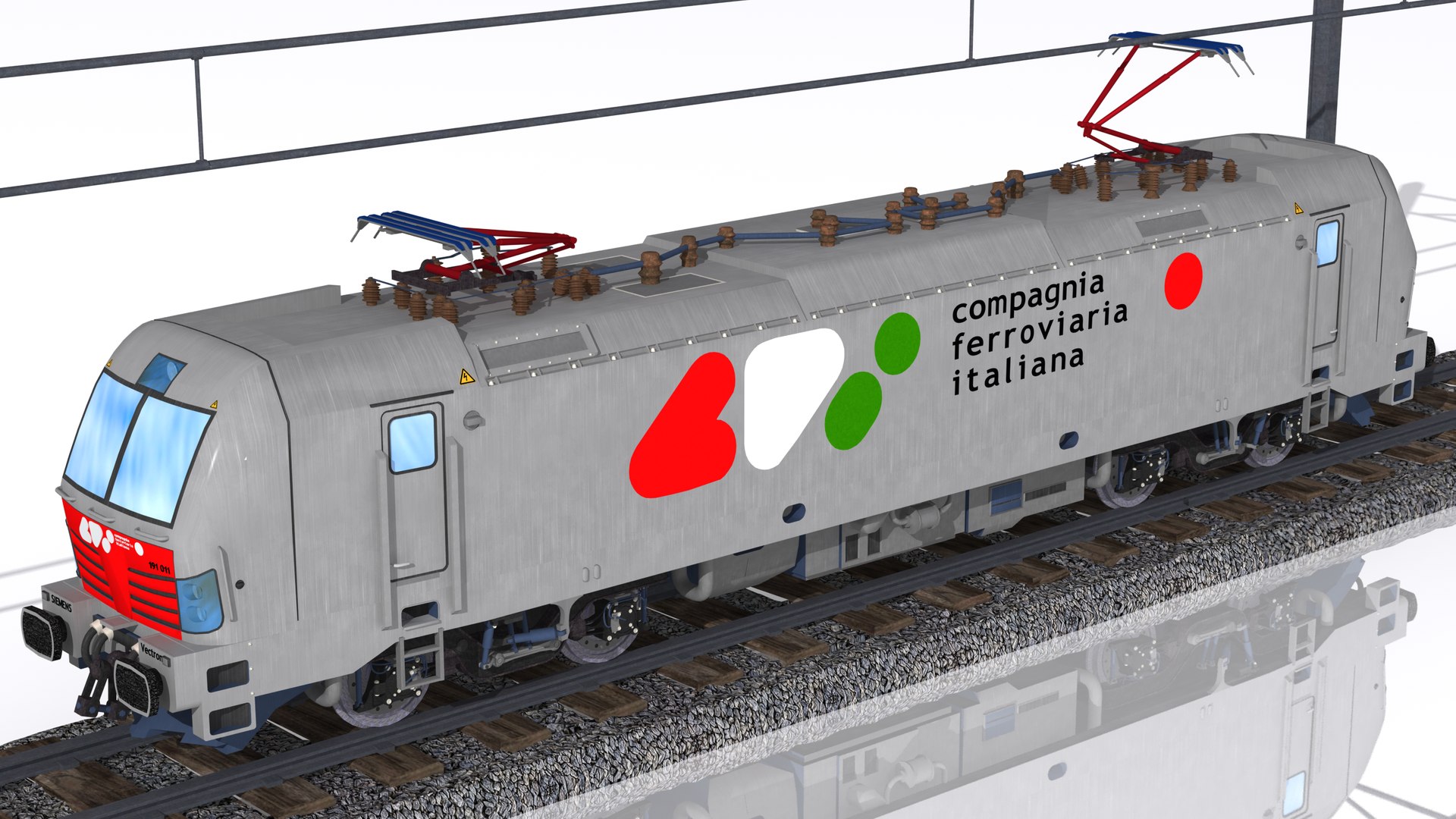3D Model Siemens Vectron 191 011 Compagnia Ferroviaria Italiana - TurboSquid 2373100