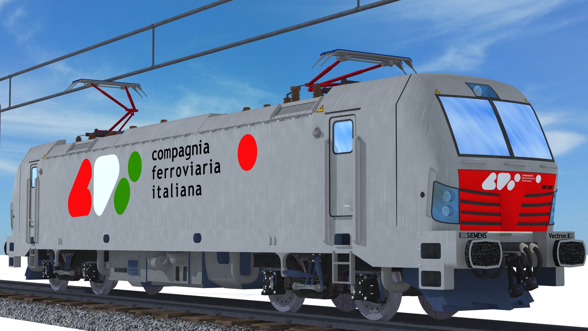 3D Model Siemens Vectron 191 011 Compagnia Ferroviaria Italiana - TurboSquid 2373100