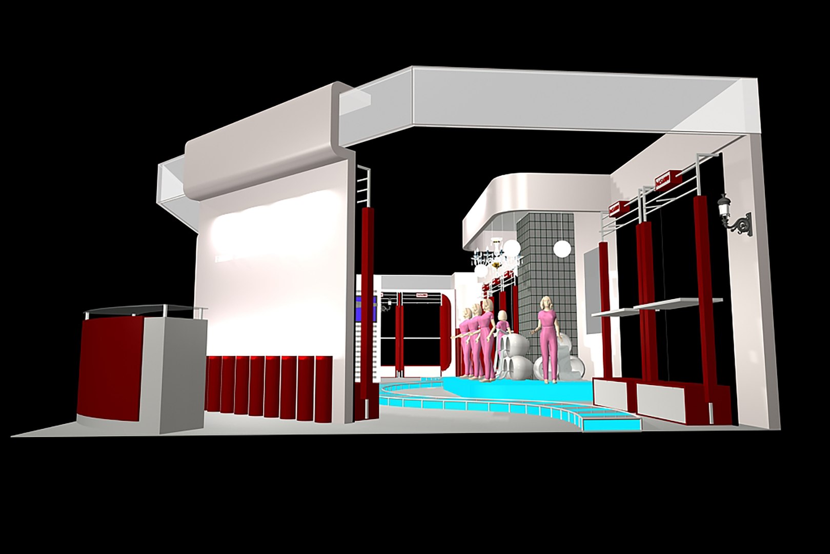 3D 14x6 creative fashion stand model - TurboSquid 1852234