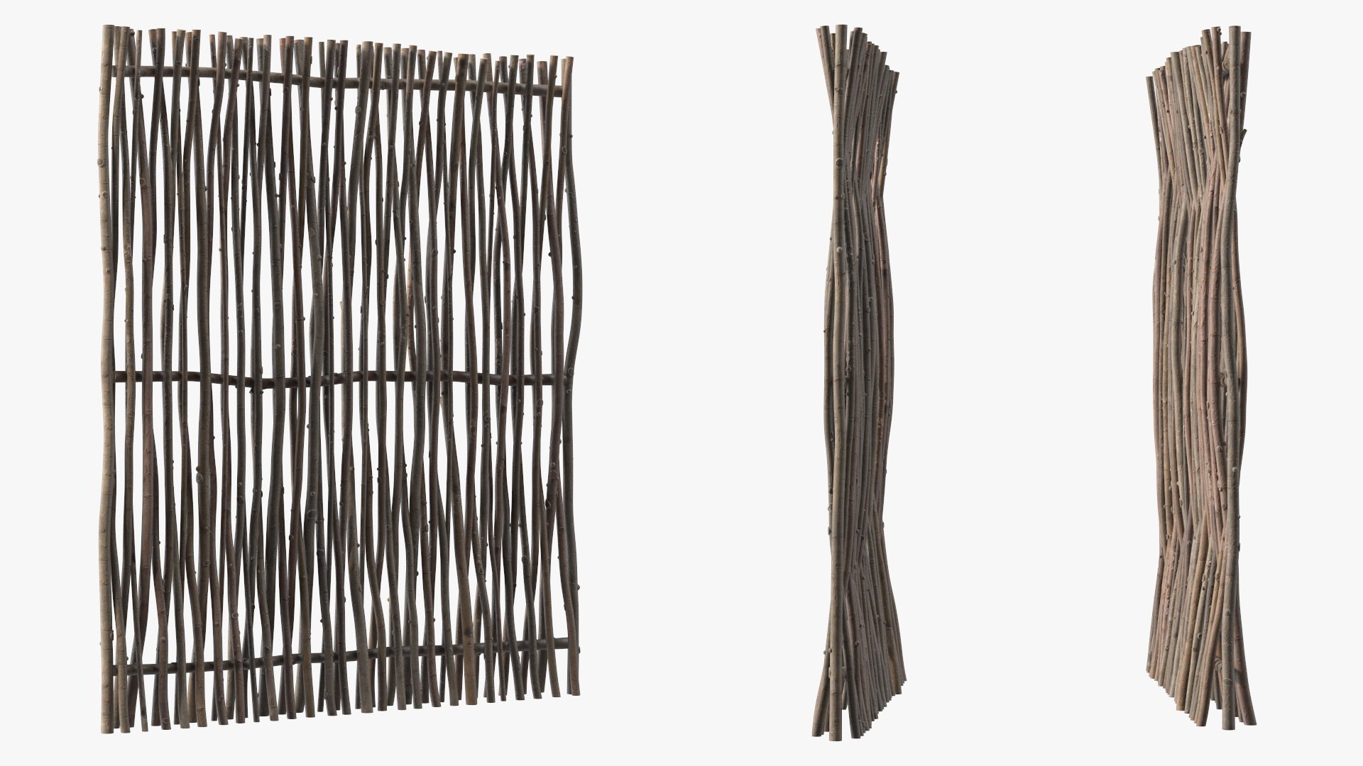 Wattle Fence Panel High 3D model - TurboSquid 2073271