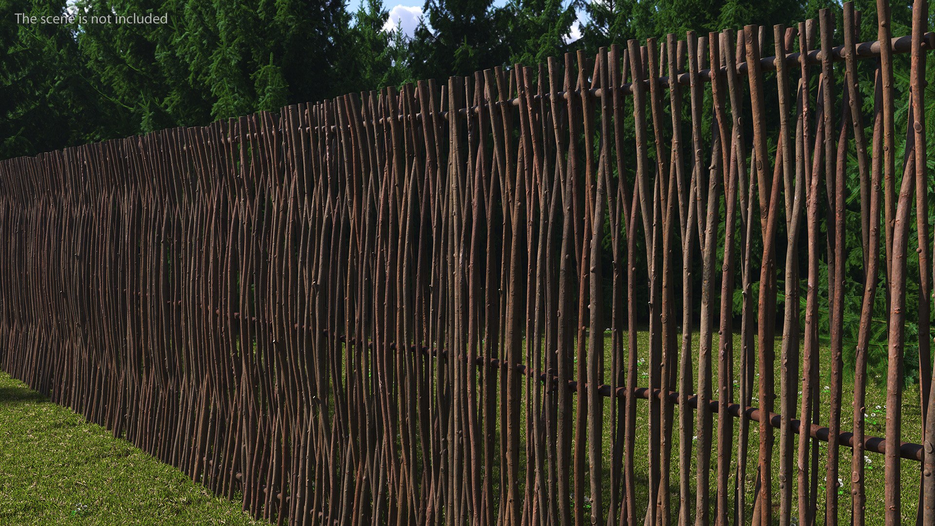 Wattle Fence Panel High 3D model - TurboSquid 2073271
