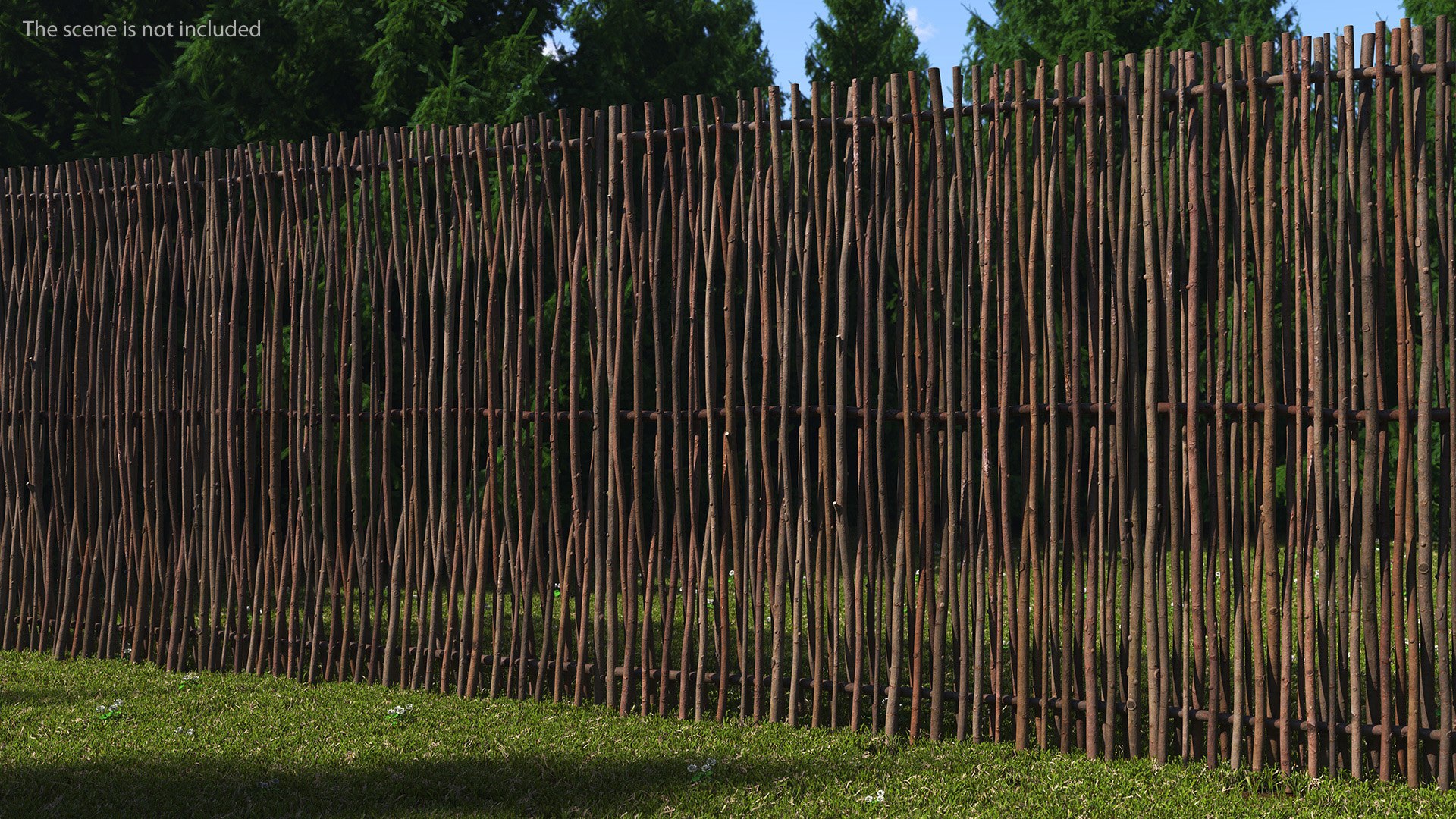 Wattle Fence Panel High 3D model - TurboSquid 2073271