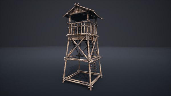 3D модель WATCHTOWER PLATFORM MEDIEVAL SLAVIC TOWER VILLAGE COLLECTION ...