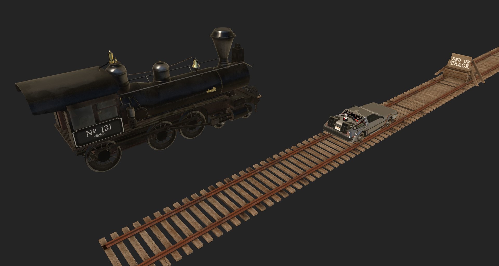 Back To The Future 3 - Delorean And Locomotive 3D Model - TurboSquid ...