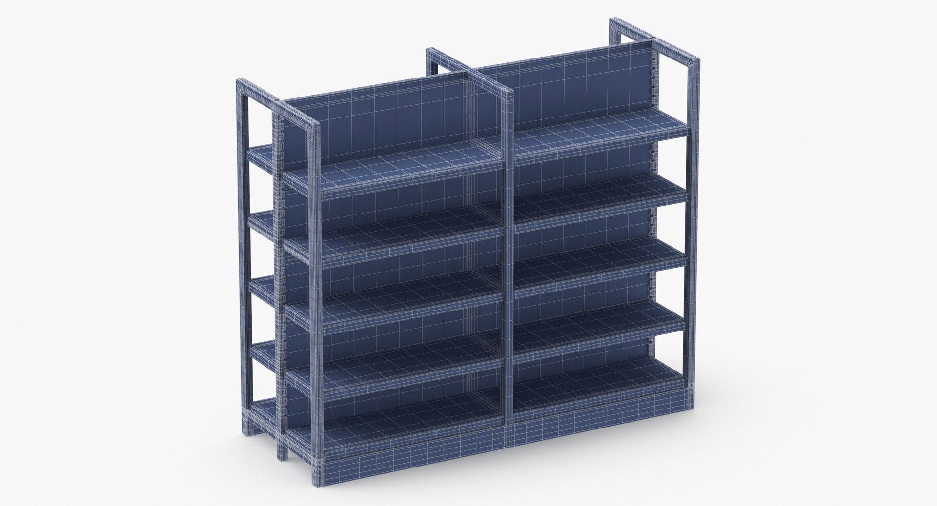 3D Model Wooden Shelving System 54 Double Shelf - TurboSquid 1975632