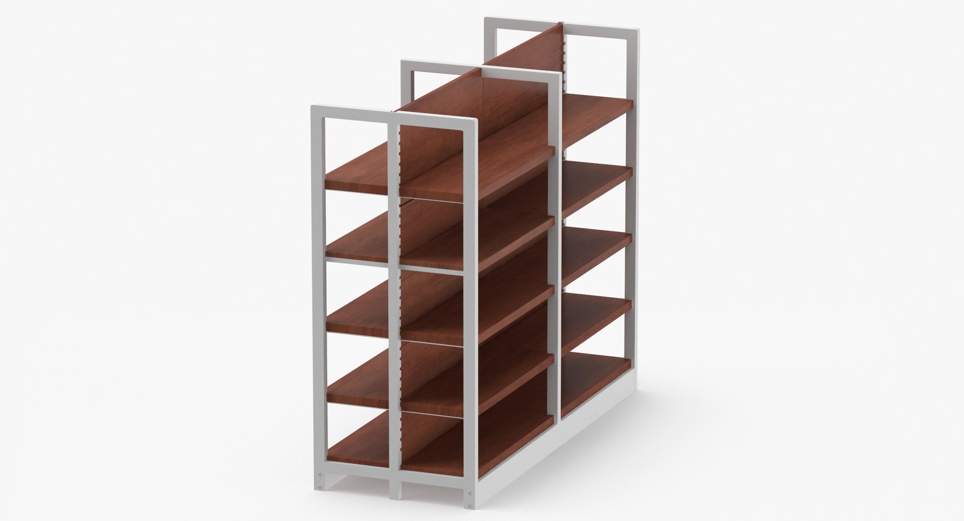 3D Model Wooden Shelving System 54 Double Shelf - TurboSquid 1975632