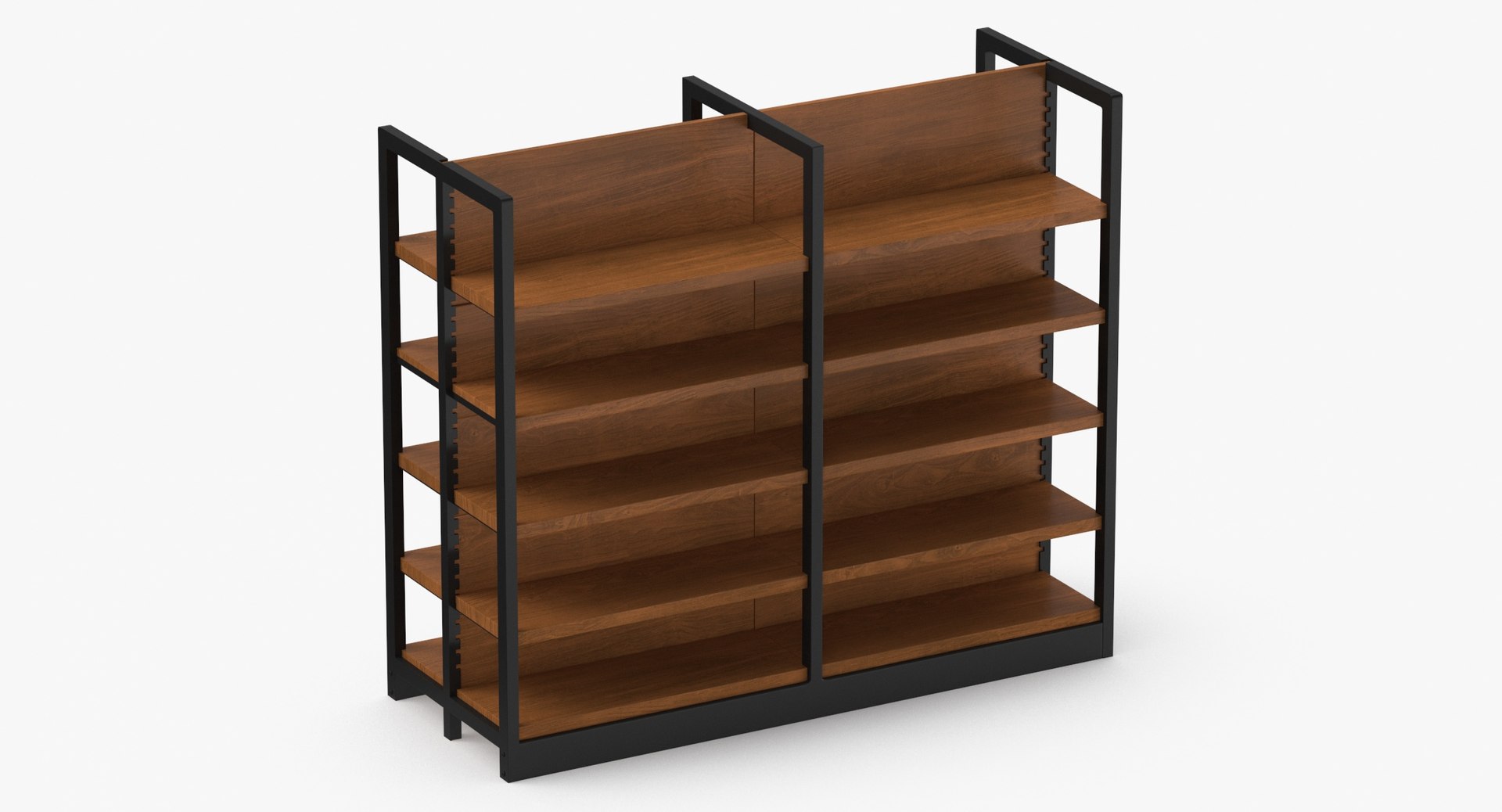 3D Model Wooden Shelving System 54 Double Shelf - TurboSquid 1975632