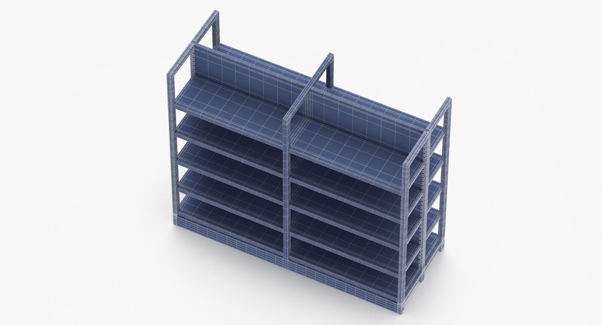 3D Model Wooden Shelving System 54 Double Shelf - TurboSquid 1975632