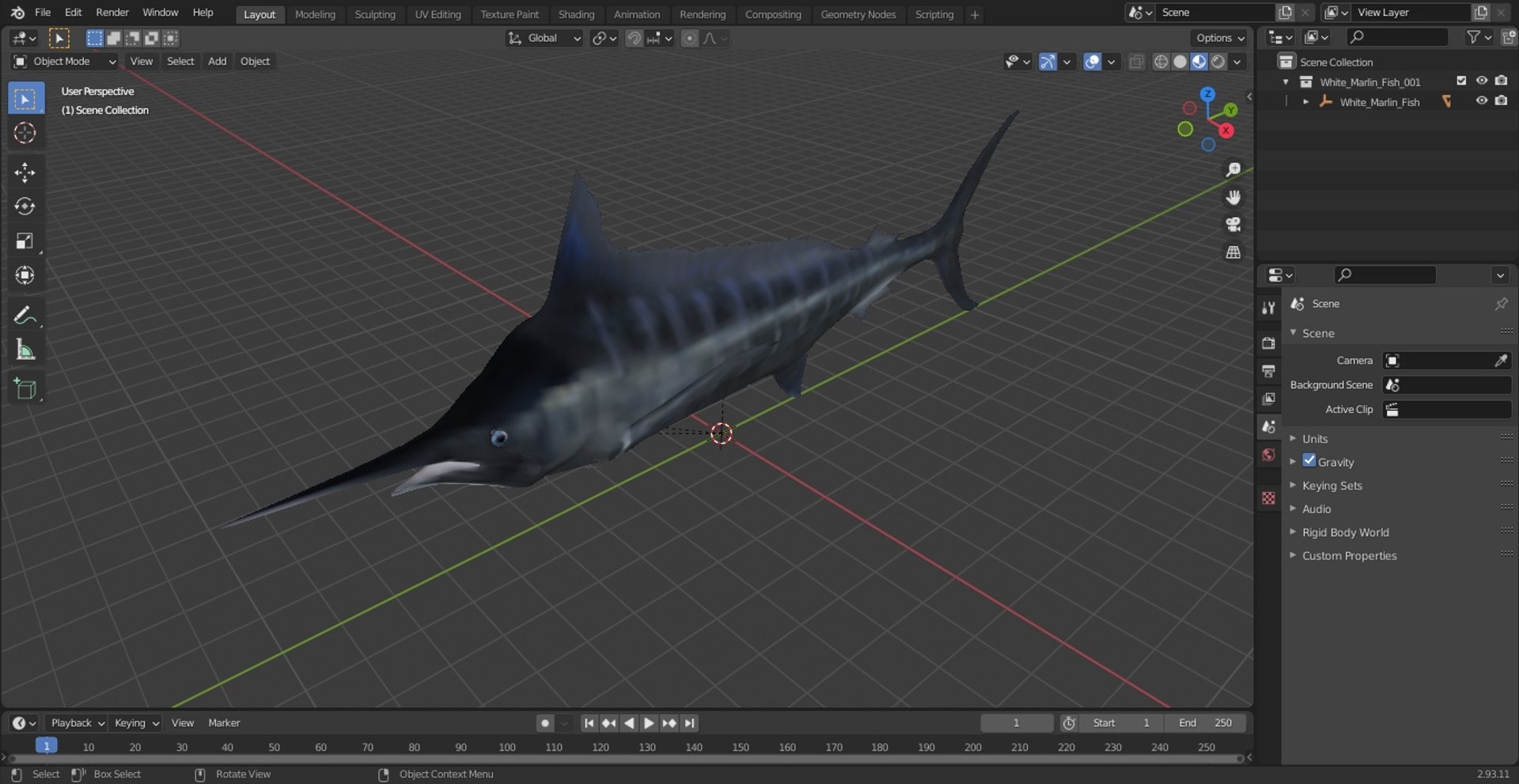 White Marlin Fish 3D Model - TurboSquid 1992404