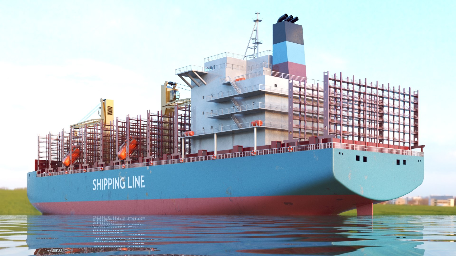 3D Detailed Bulk Carrier Container Ship Model - TurboSquid 2230394