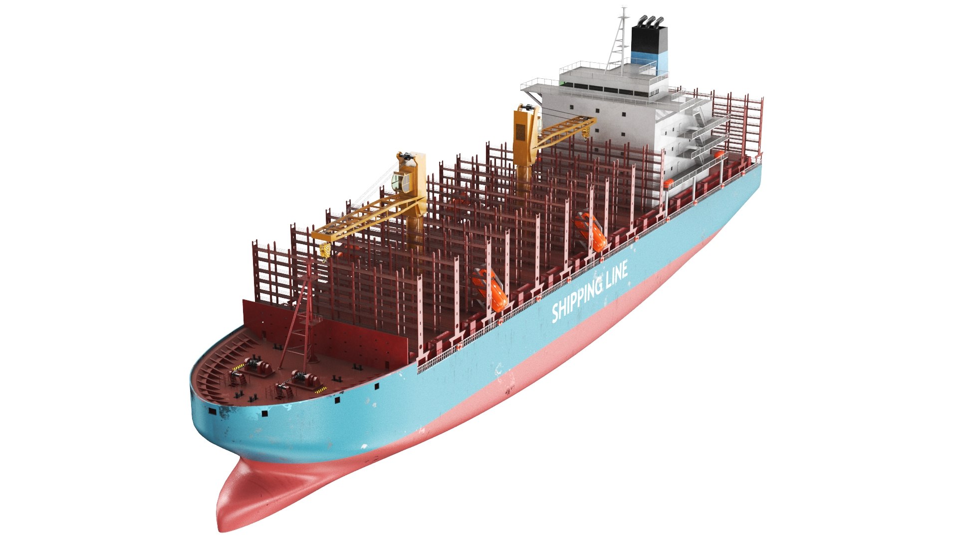 3D Detailed Bulk Carrier Container Ship Model - TurboSquid 2230394