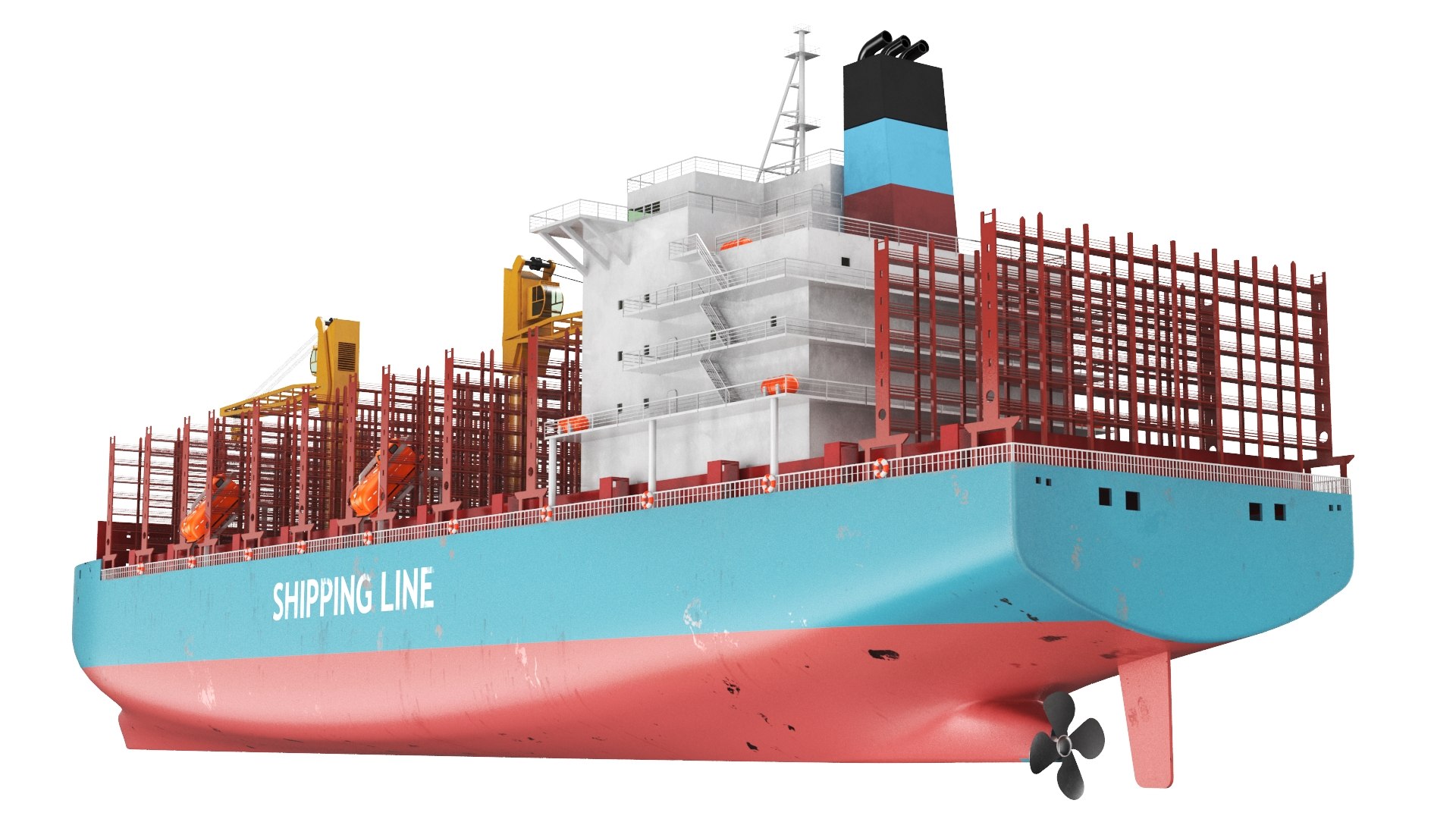 3D Detailed Bulk Carrier Container Ship Model - TurboSquid 2230394
