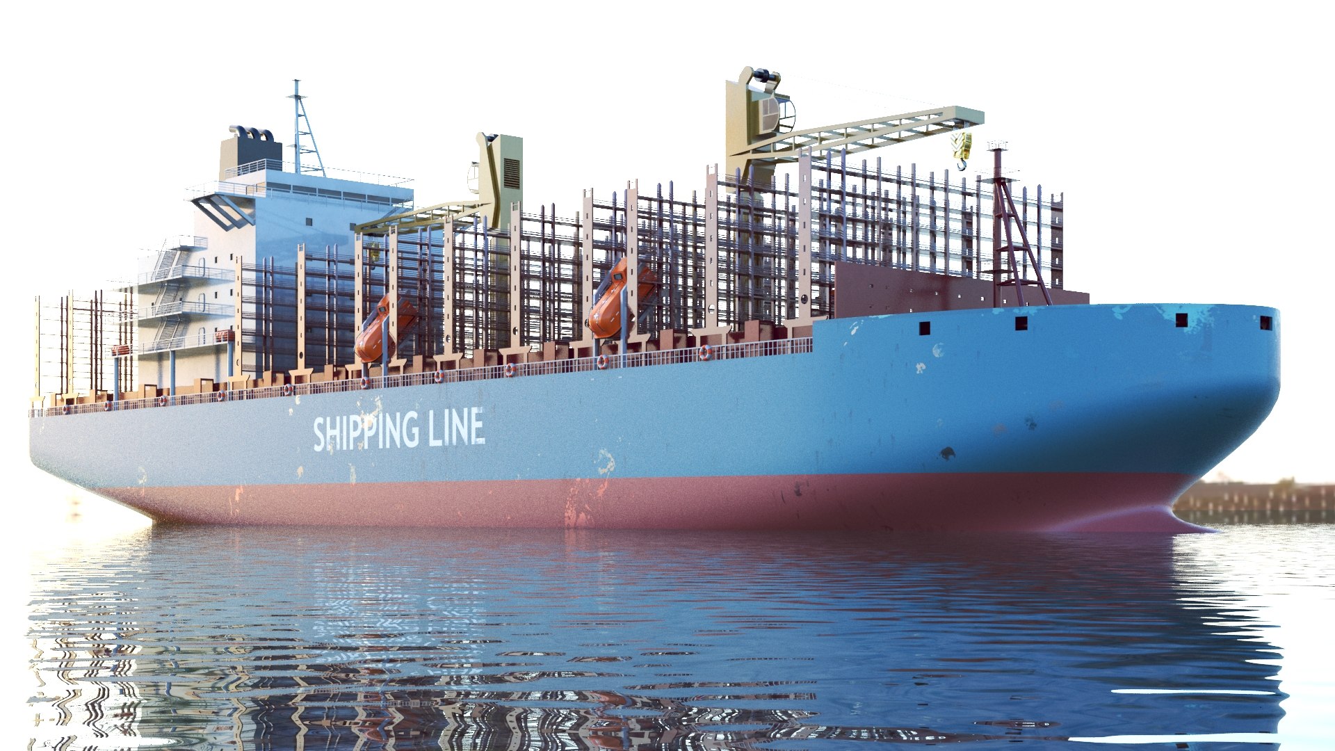 3D Detailed Bulk Carrier Container Ship Model - TurboSquid 2230394
