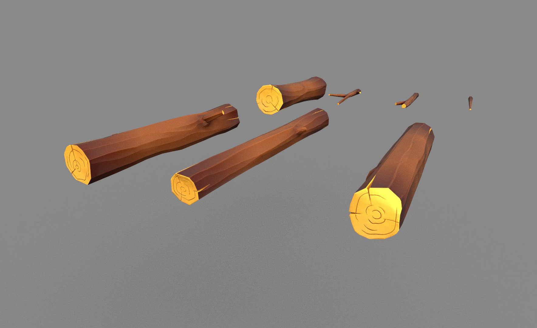 Cartoon Log Styled Set 3D Model - TurboSquid 1589471