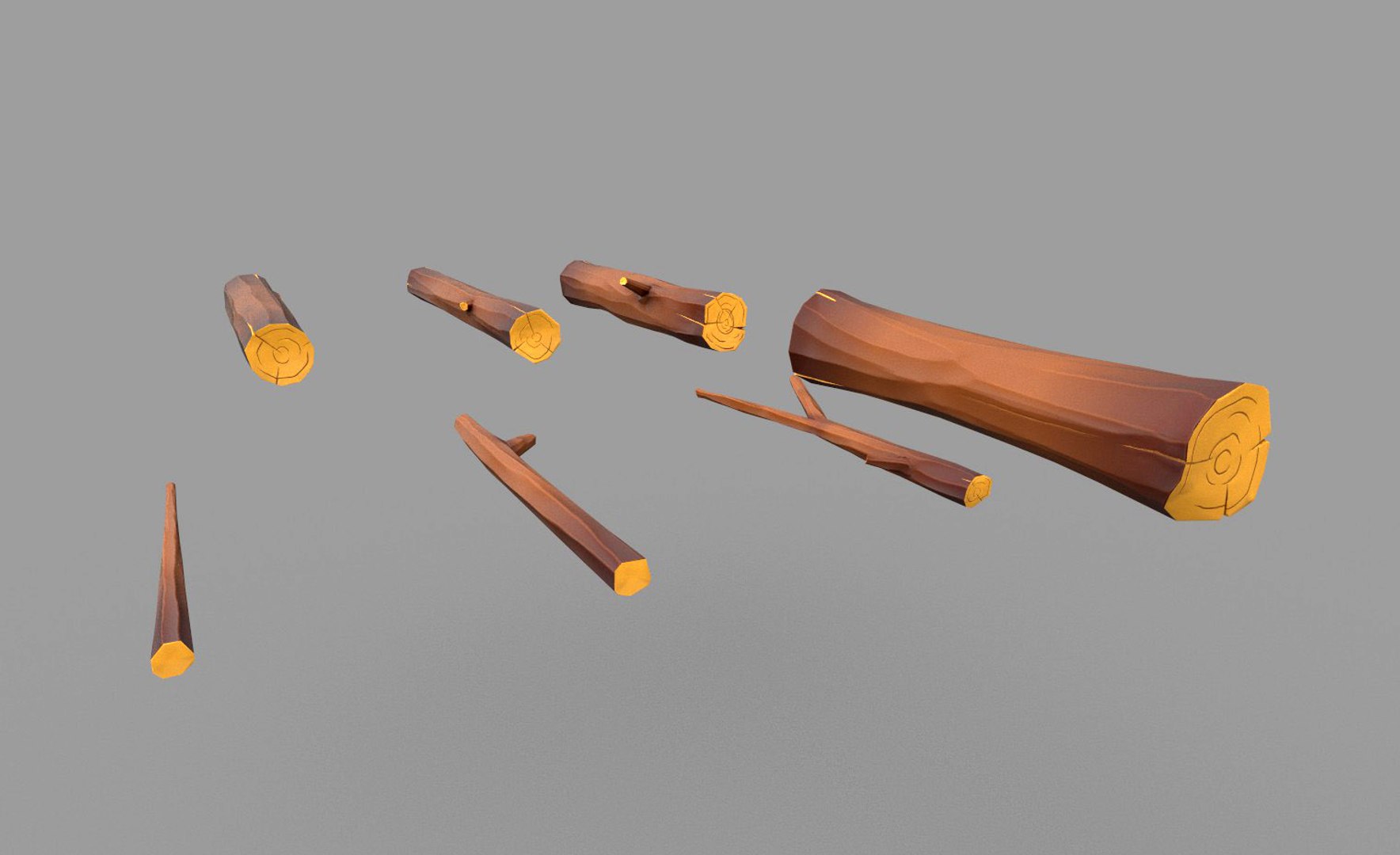 Cartoon Log Styled Set 3D Model - TurboSquid 1589471