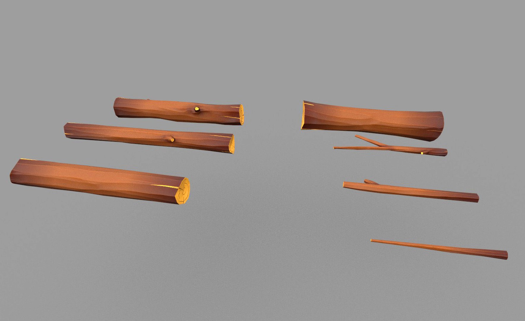 Cartoon Log Styled Set 3D Model - TurboSquid 1589471