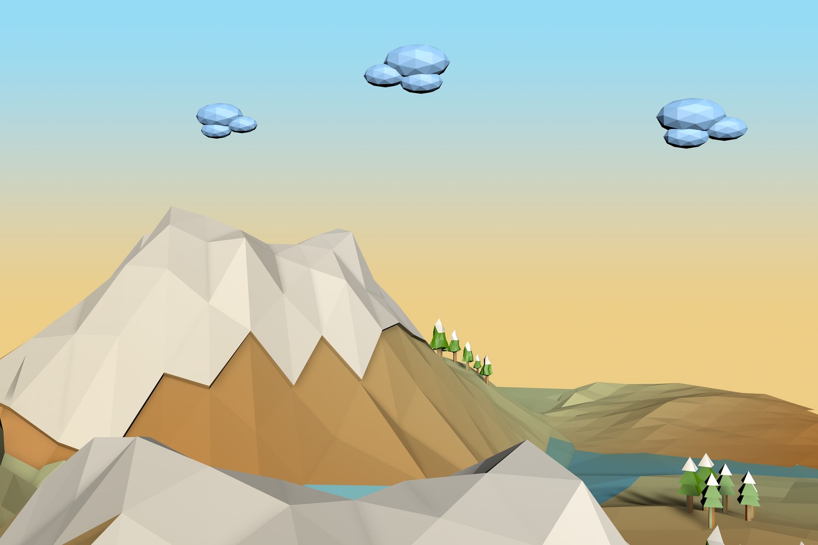 Landscape Cartoon 3d Model