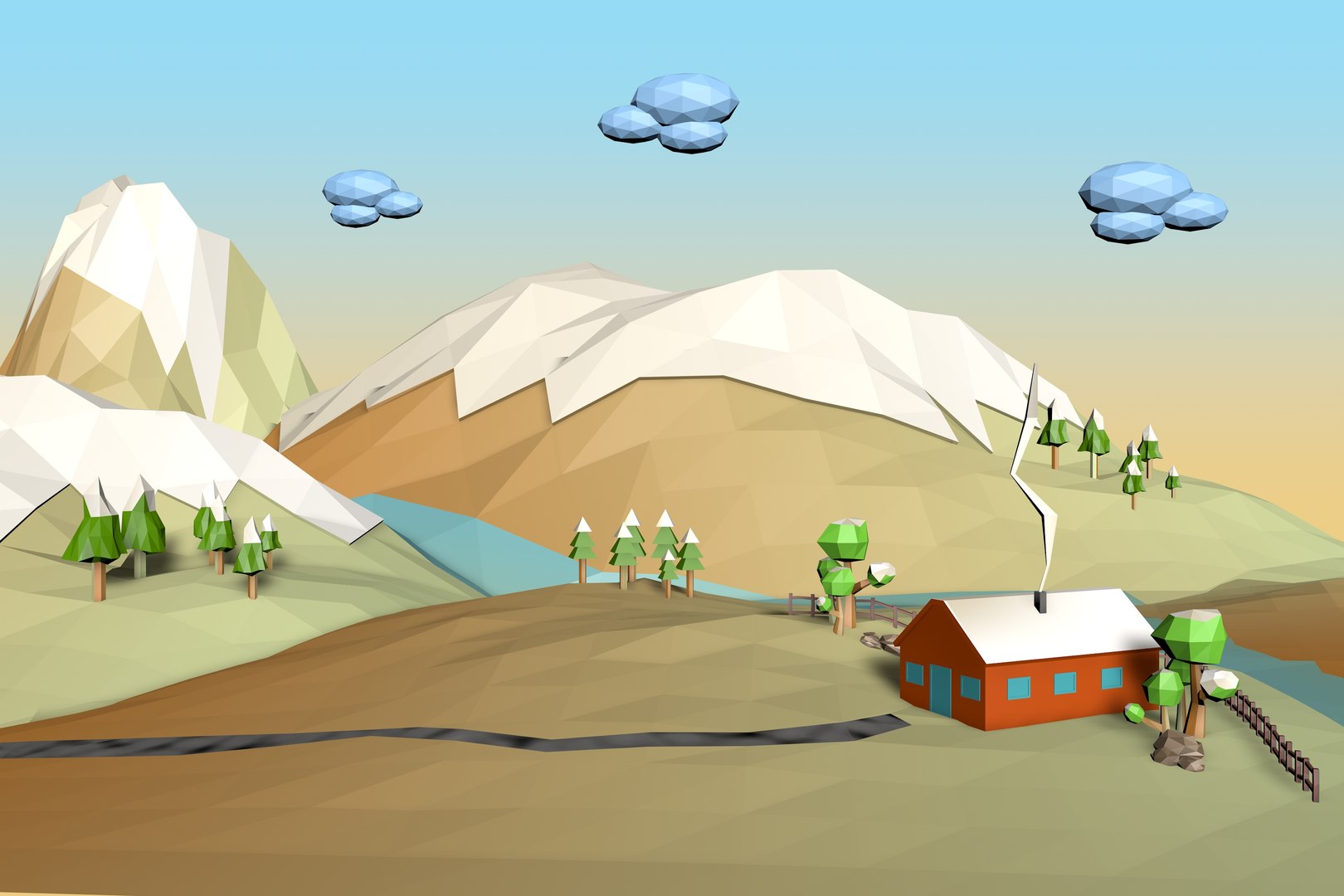 Landscape Cartoon 3d Model