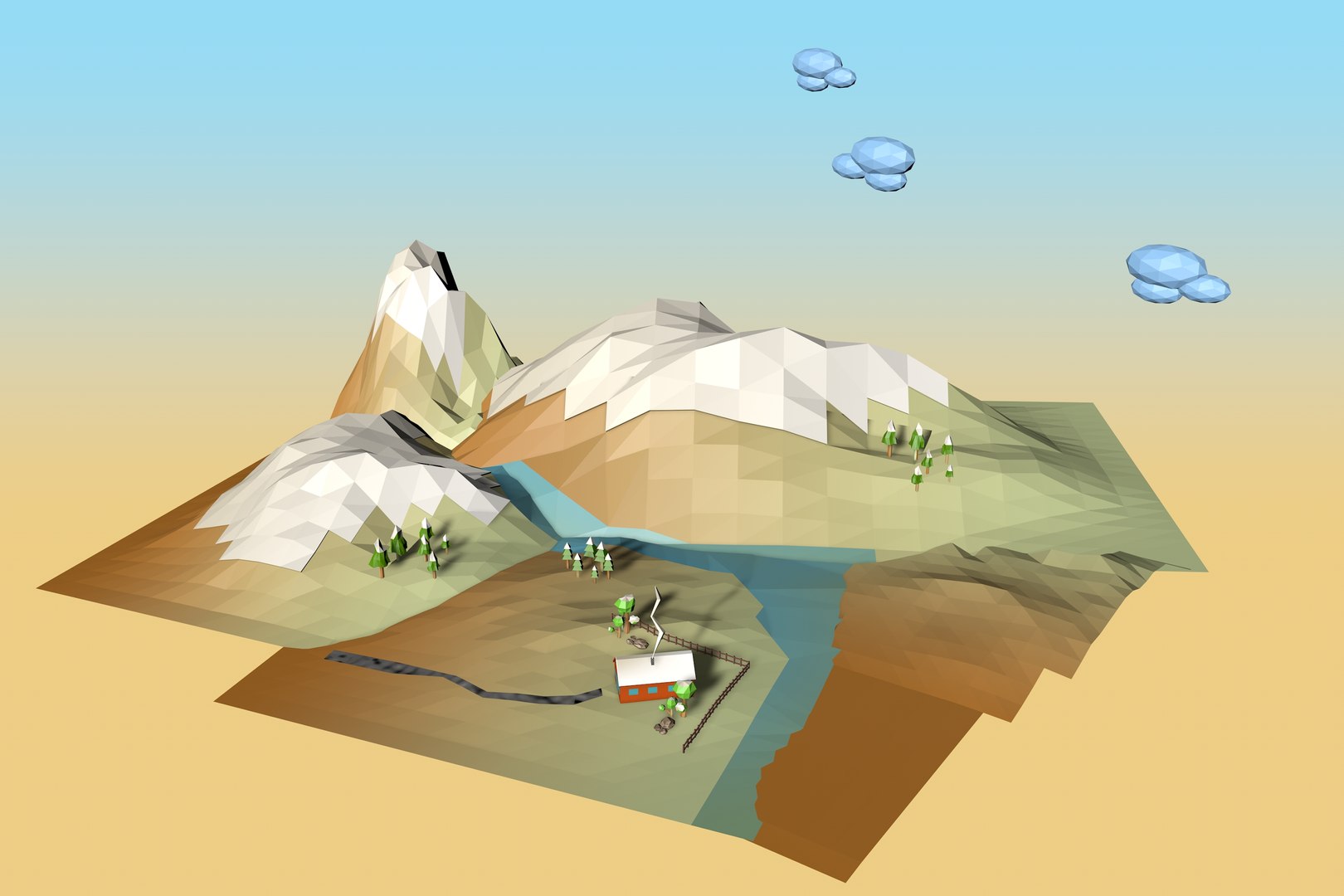 Landscape Cartoon 3d Model