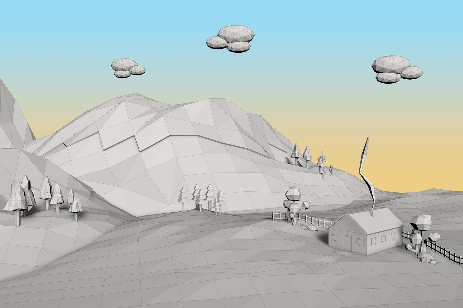 Landscape Cartoon 3d Model