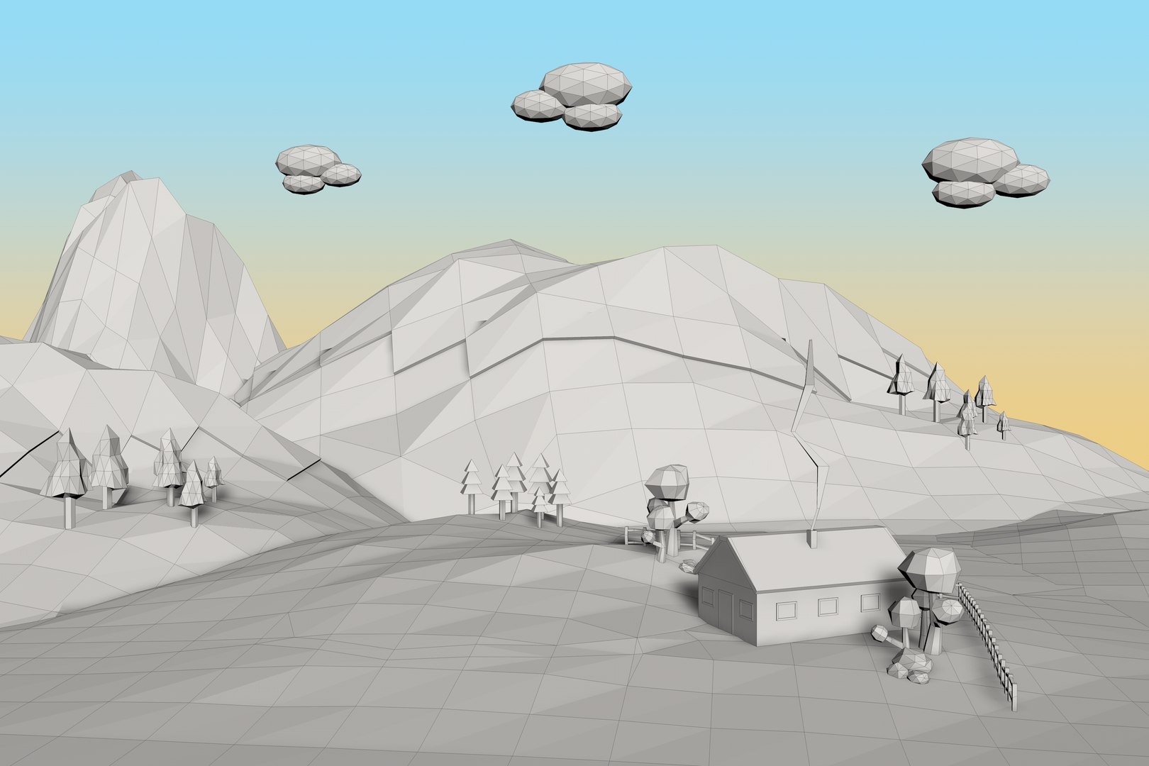 Landscape Cartoon 3d Model