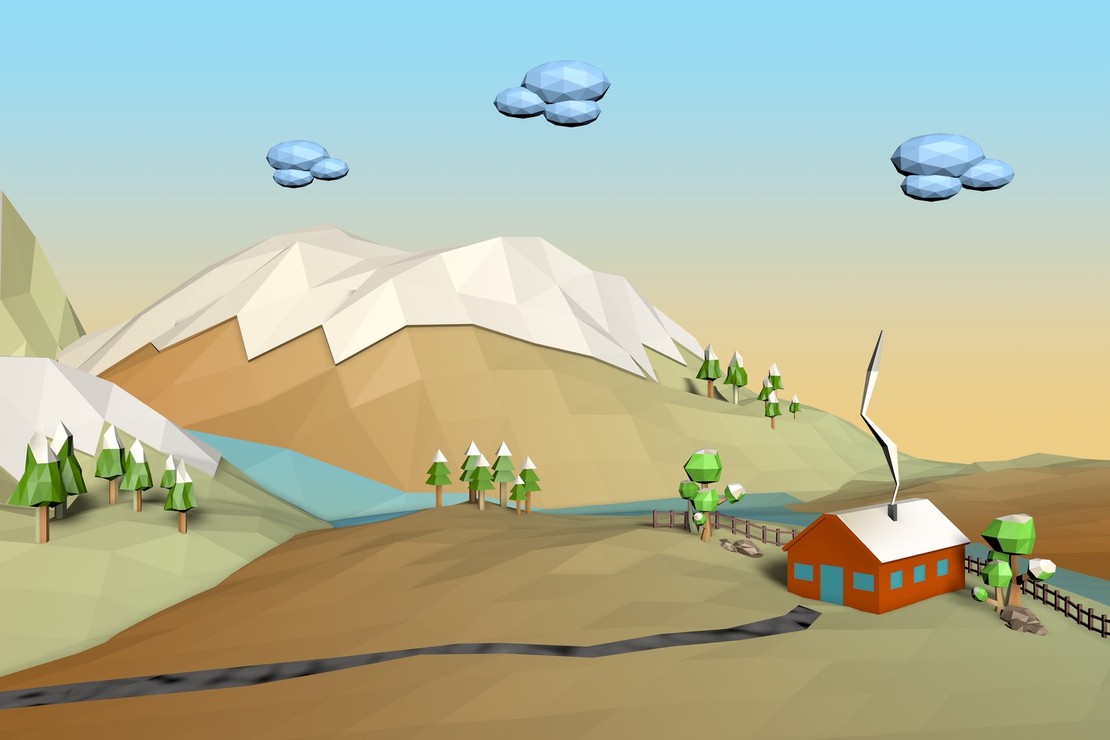 Landscape Cartoon 3d Model
