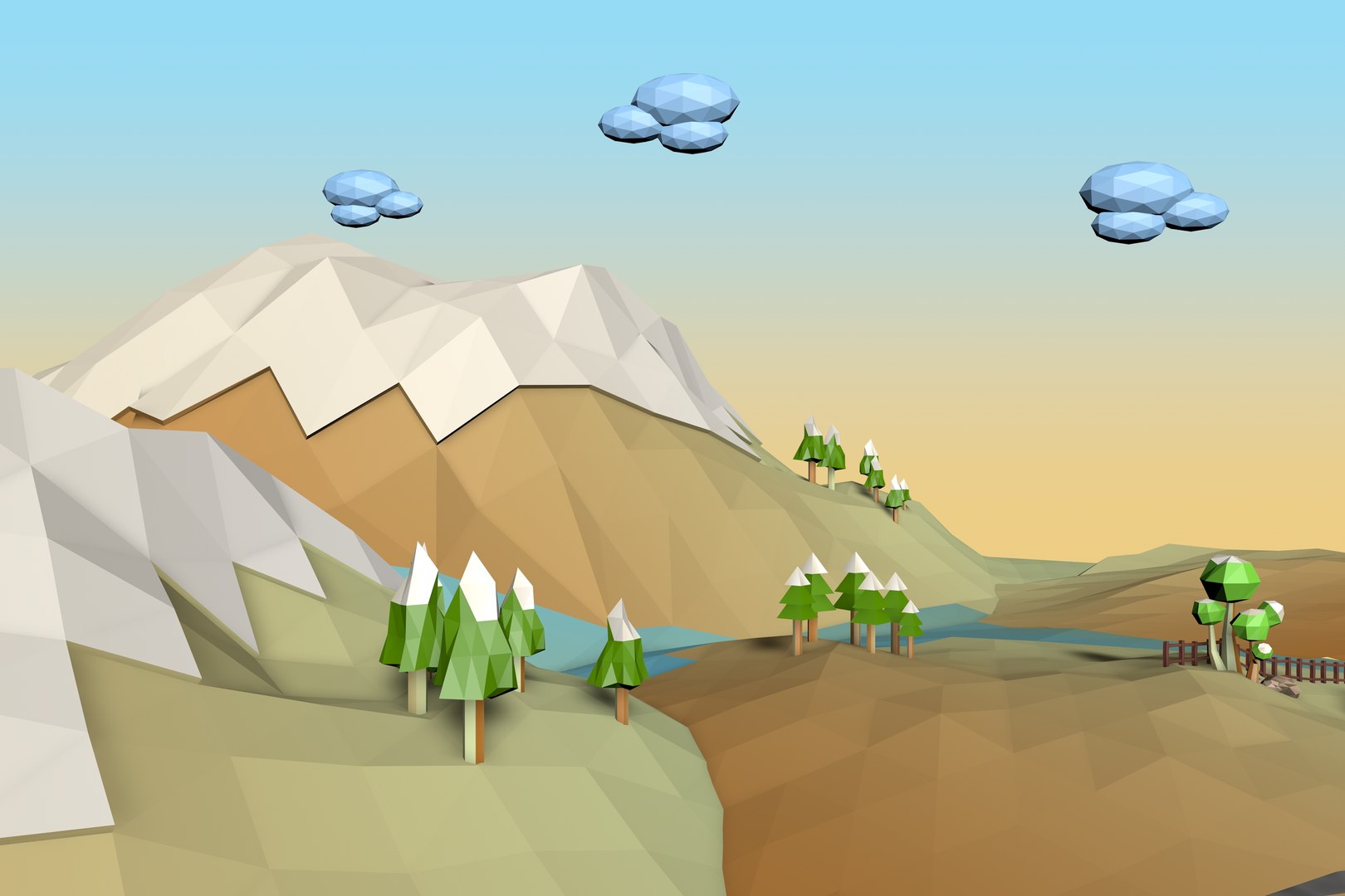 Landscape Cartoon 3d Model