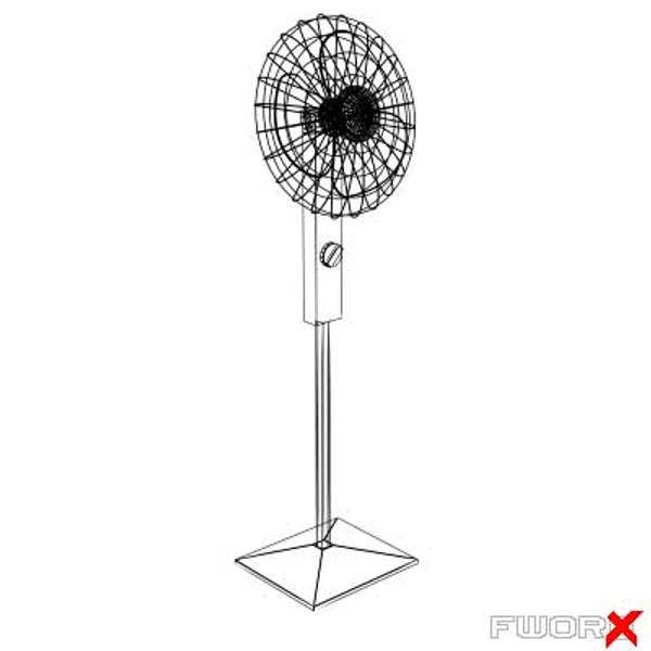 3d standing fan model